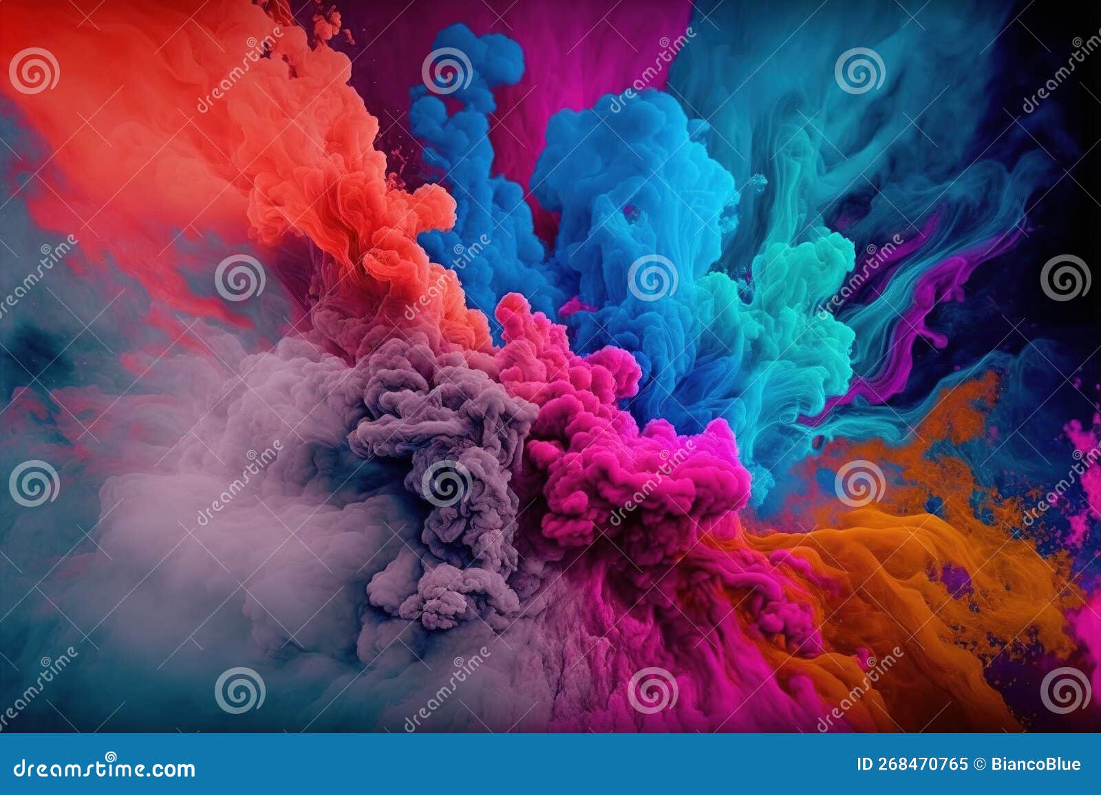 Dust Color Powder Exploding on Black Background Abstract Art Stock ...