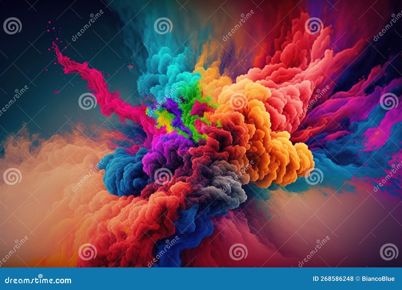 Dust Color Powder Exploding on Black Background Abstract Art Stock ...
