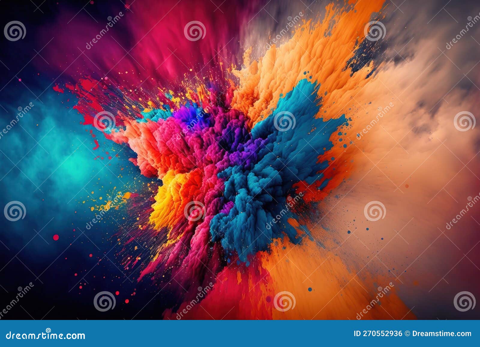 Dust Color Powder Exploding on Black Background Abstract Art Stock ...