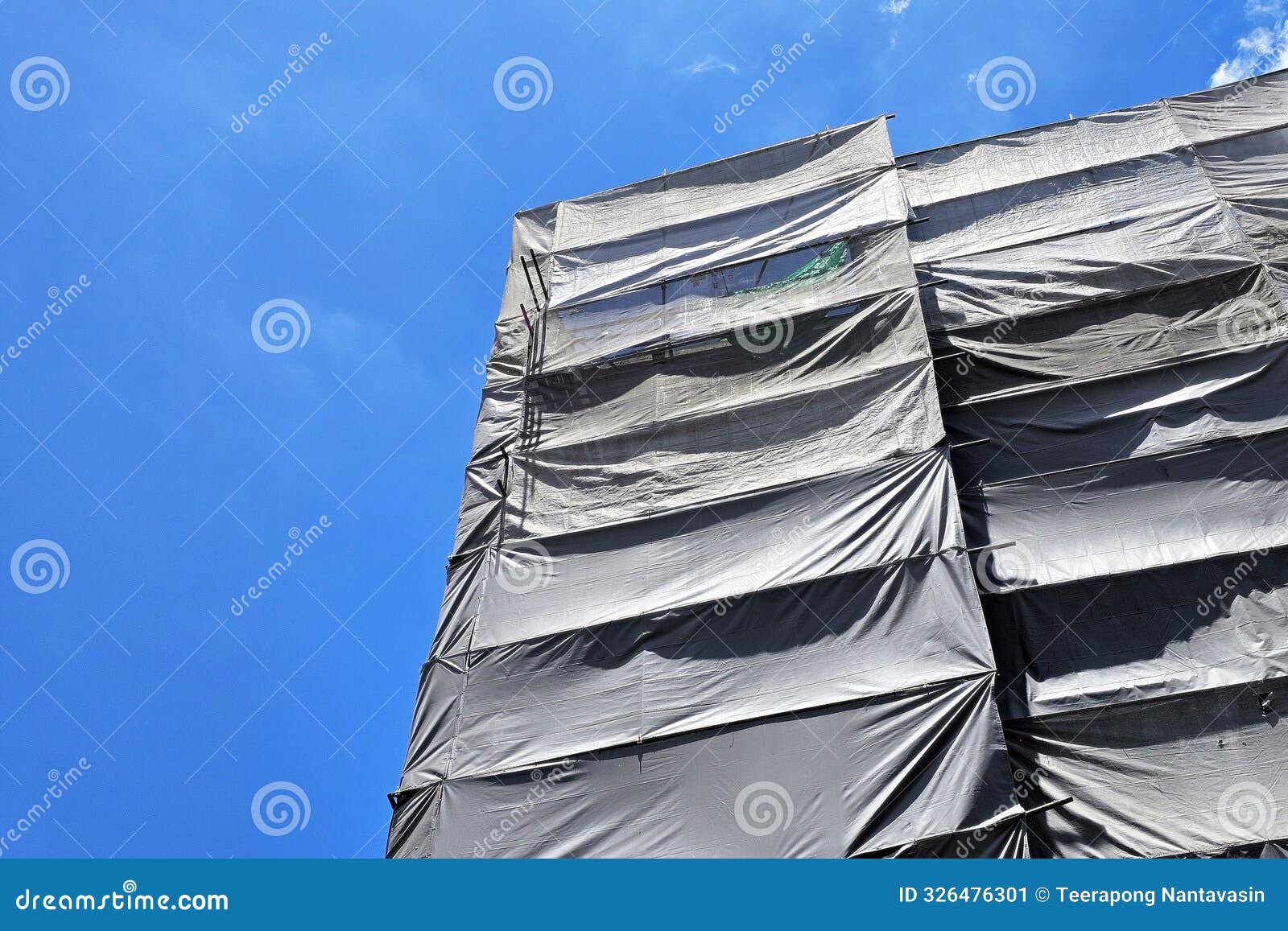Dust Cover Net of Under Construction Building. Stock Image - Image of ...