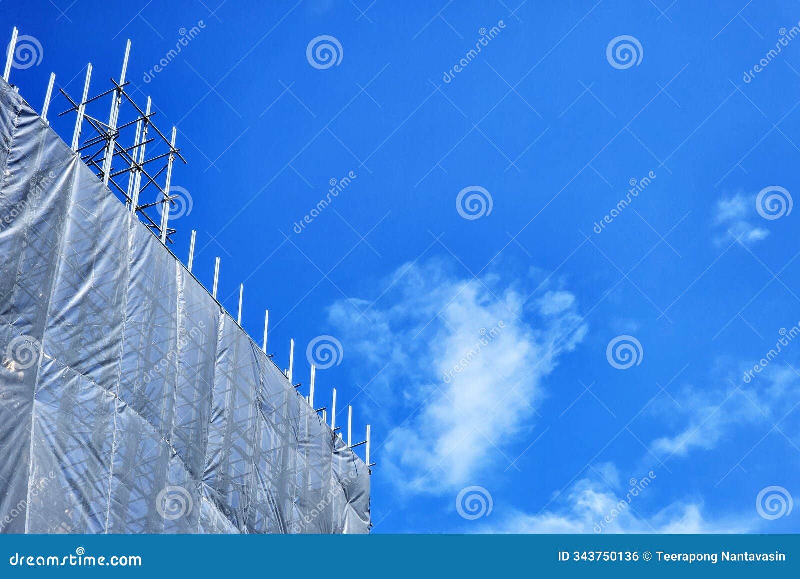 Dust Cover Net of Under Construction Building. Stock Photo - Image of ...