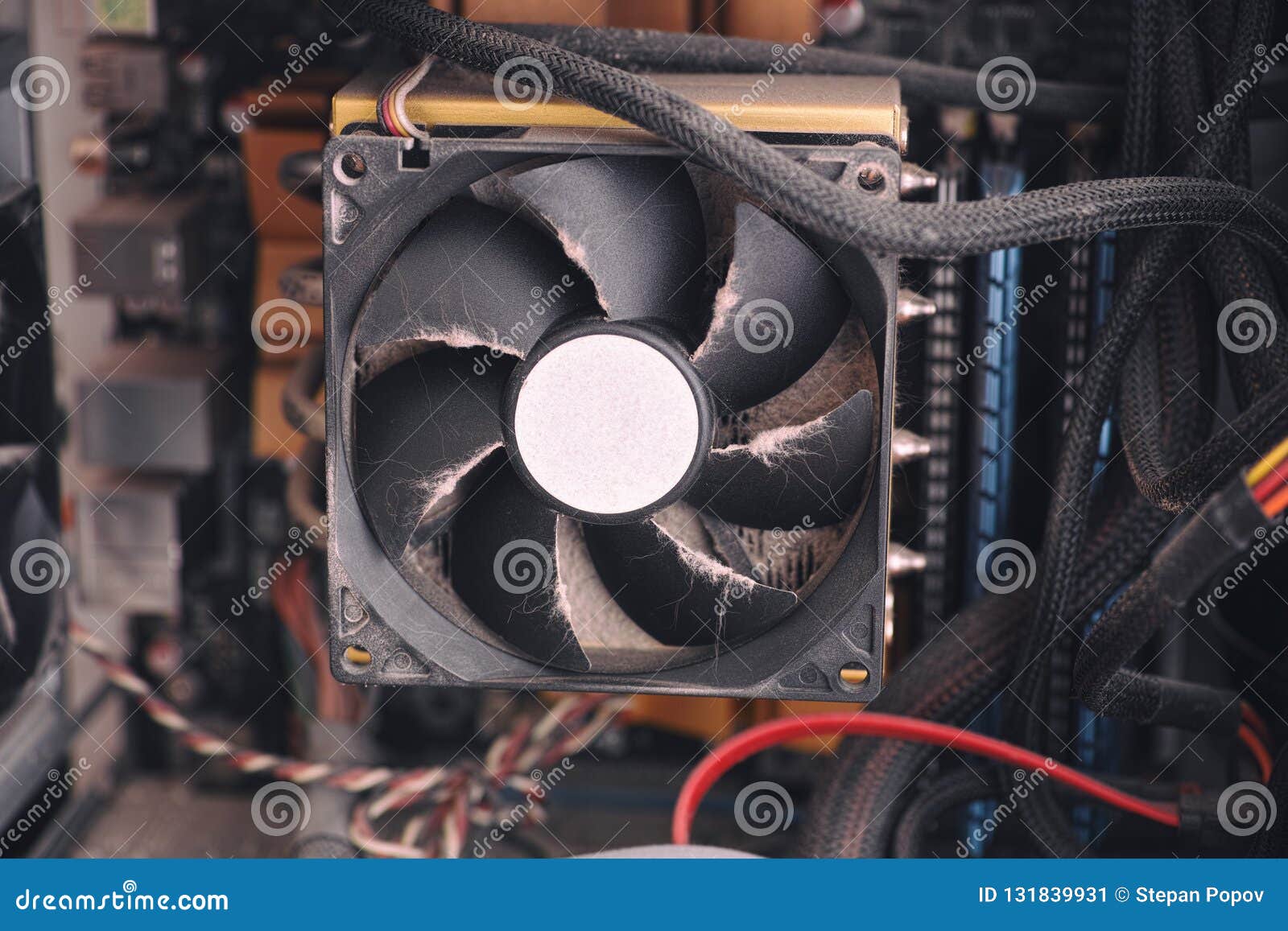 Dust on CPU Cooling Fan Inside of a PC Computer Stock Image - Image of ...