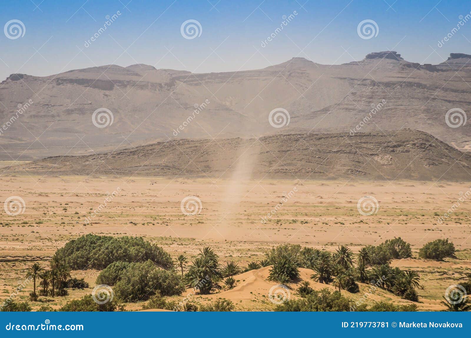 Dust Devil in Desert between Erfoud and El Jorf in Morocco Stock Image ...