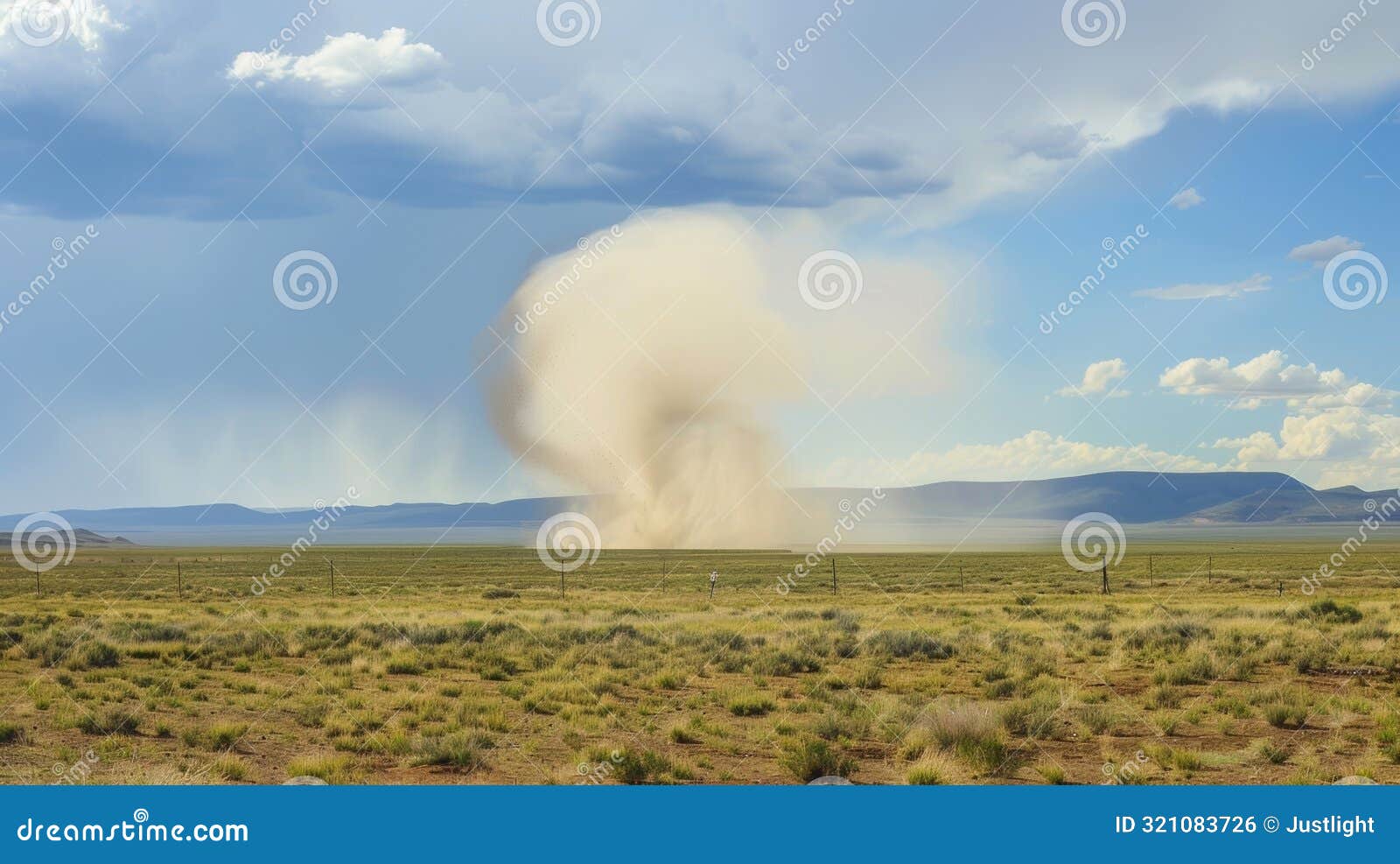 A Dust Devil Forming from a Strong Gust of Wind Twirling and Growing in ...