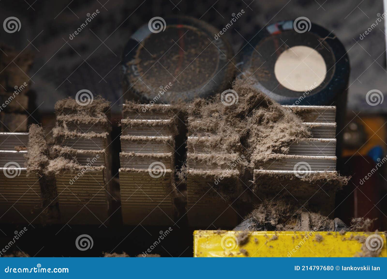 Dust and Dirt on the Pc Processor Cooling Heatsink. Close-up Stock ...