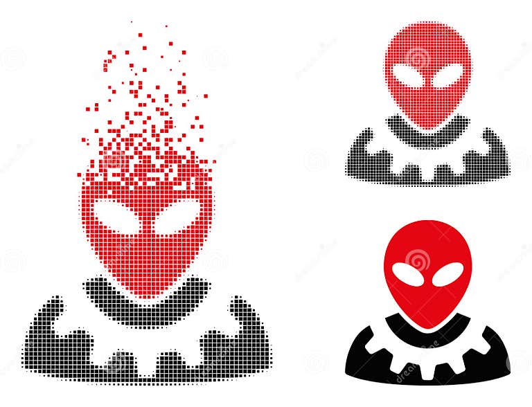 Dust Dot Halftone Alien Engineer Icon Stock Vector - Illustration of ... Dust Dot Halftone Alien Engineer Icon Stock Vector - Illustration of ...
