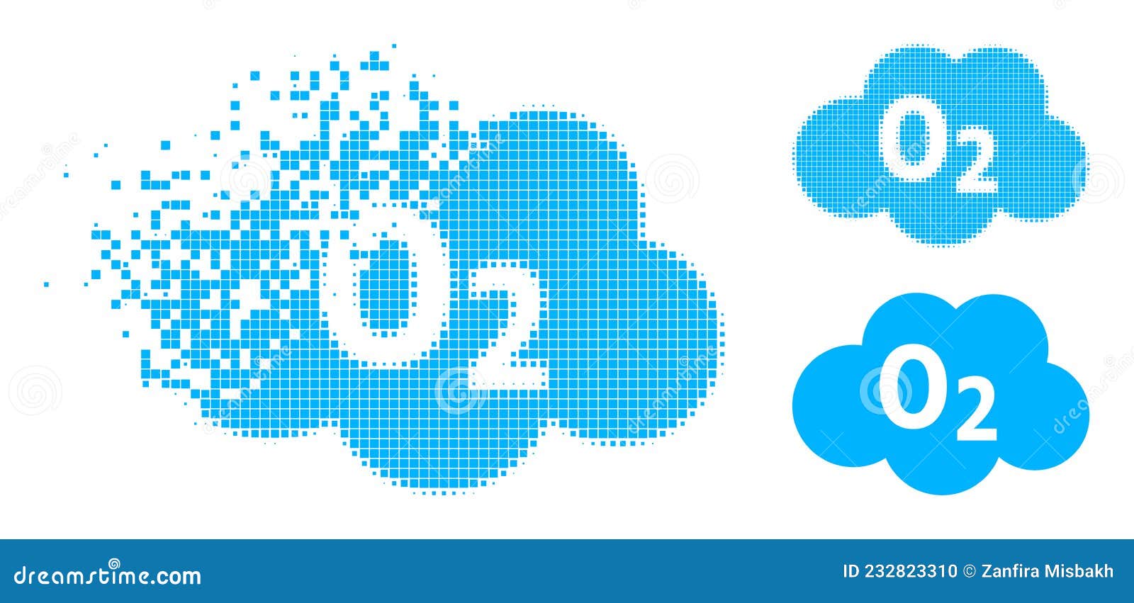 Dust Dot Oxigen Cloud Icon with Halftone Version Stock Vector ...