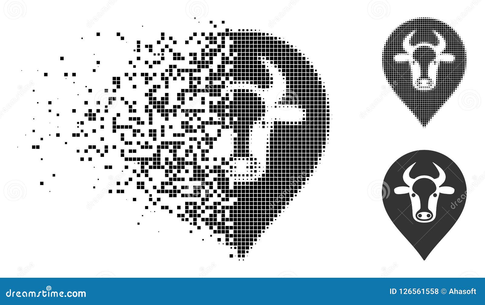 Dust Dotted Halftone Cow Map Pointer Icon Stock Vector - Illustration ... Dust Dotted Halftone Cow Map Pointer Icon Stock Vector - Illustration ...