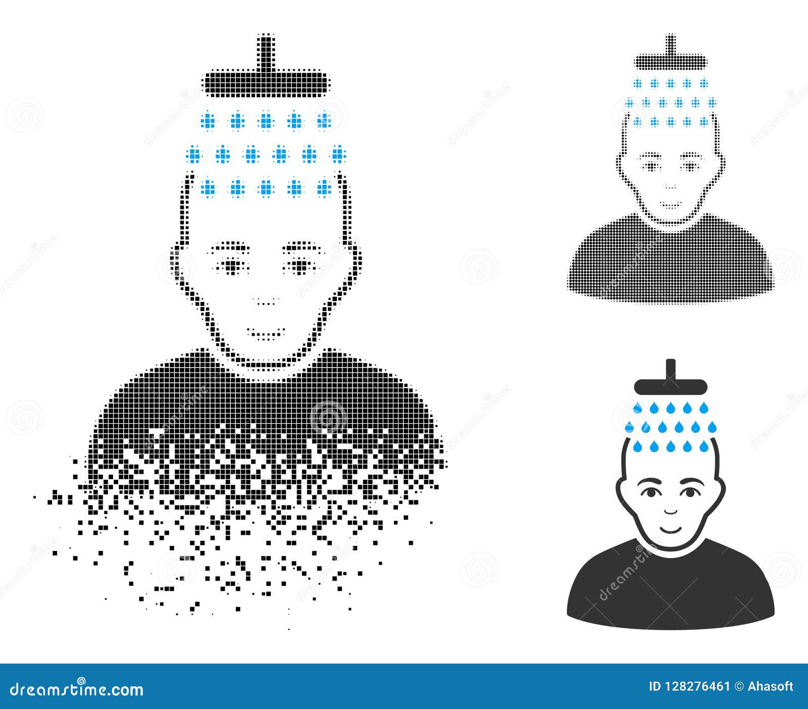 Dust Dotted Halftone Head Shower Icon with Face Stock Vector ... Dust Dotted Halftone Head Shower Icon with Face Stock Vector ...