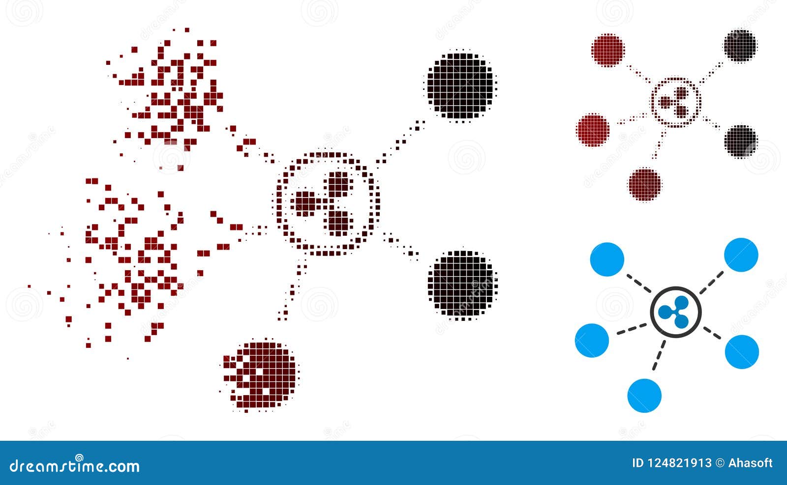 Dust Dotted Halftone Ripple Connections Icon Stock Vector ...