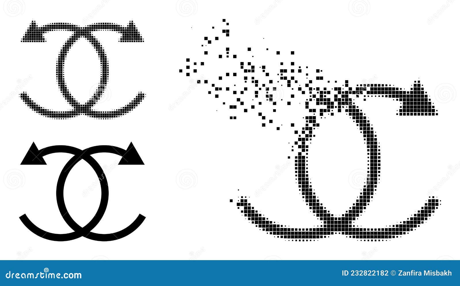 Dust Dotted Knot Rotation Icon with Halftone Version Stock Vector ...