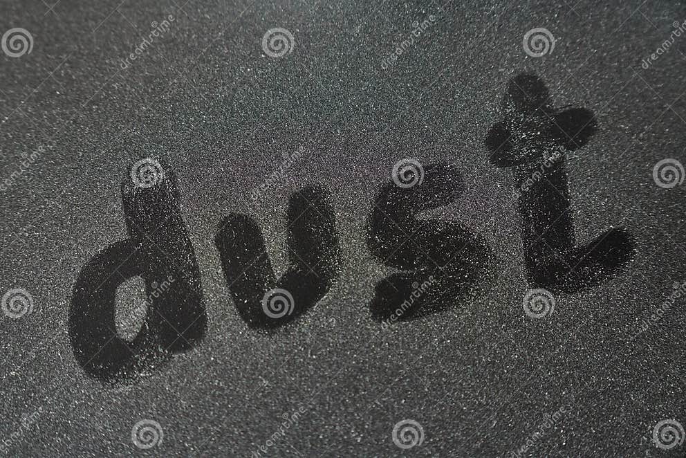 Dust, on Dusty Black Surface Stock Image - Image of dusty, hygiene ...