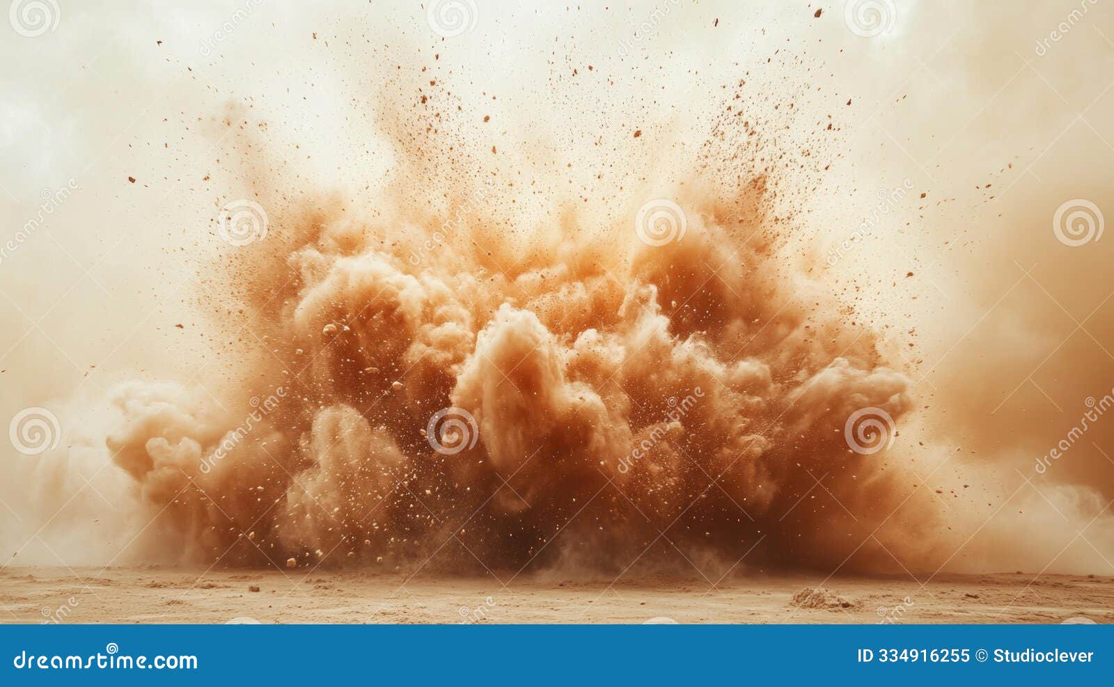 Dust Explosion Cloud in Desert Generative AI Stock Illustration ...