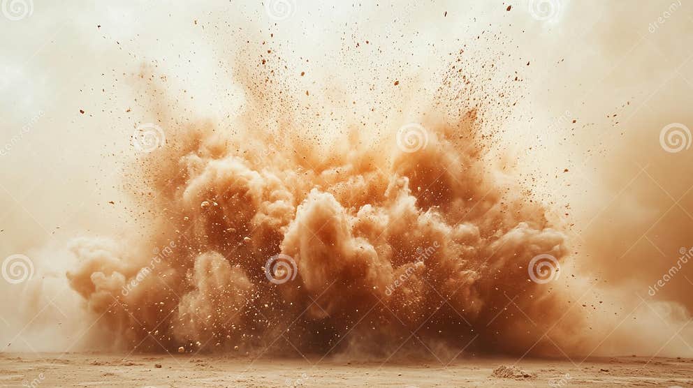 Dust Explosion Cloud in Desert Generative AI Stock Illustration ...