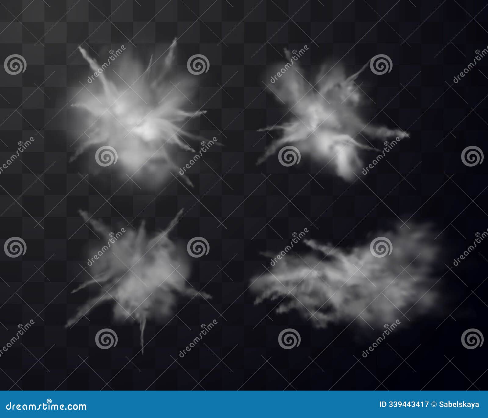 Dust Explosion Effects Vector Illustration Set Stock Illustration ...