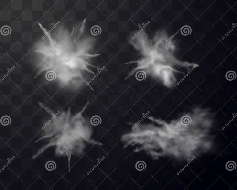 Dust Explosion Effects Vector Illustration Set Stock Illustration ...