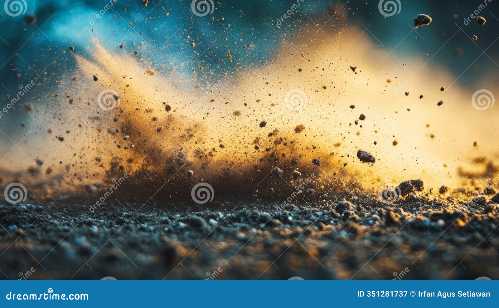 Dust Explosion Particles Earth Ground Dynamic Stock Illustration ...