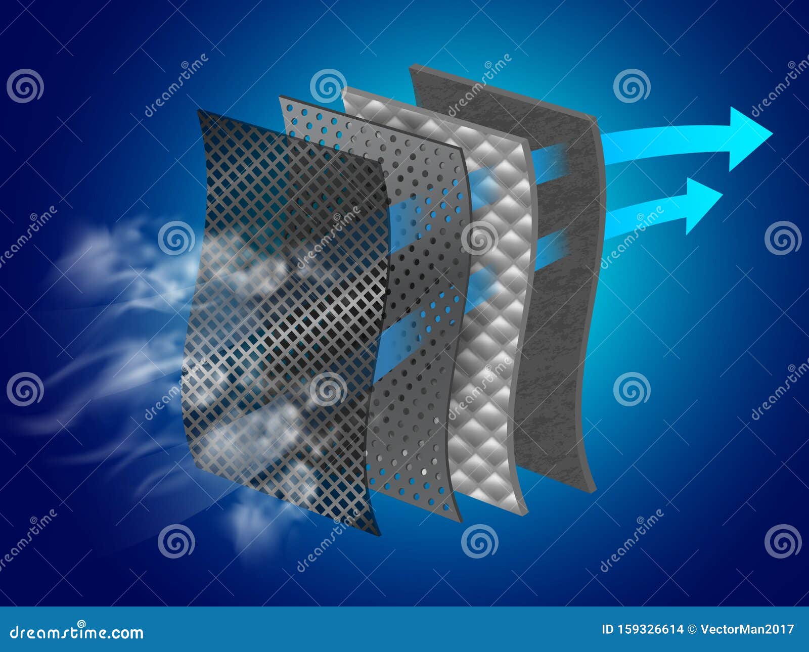 Dust Filter Layer Smoke and Dirt Stock Vector - Illustration of cleaner ...