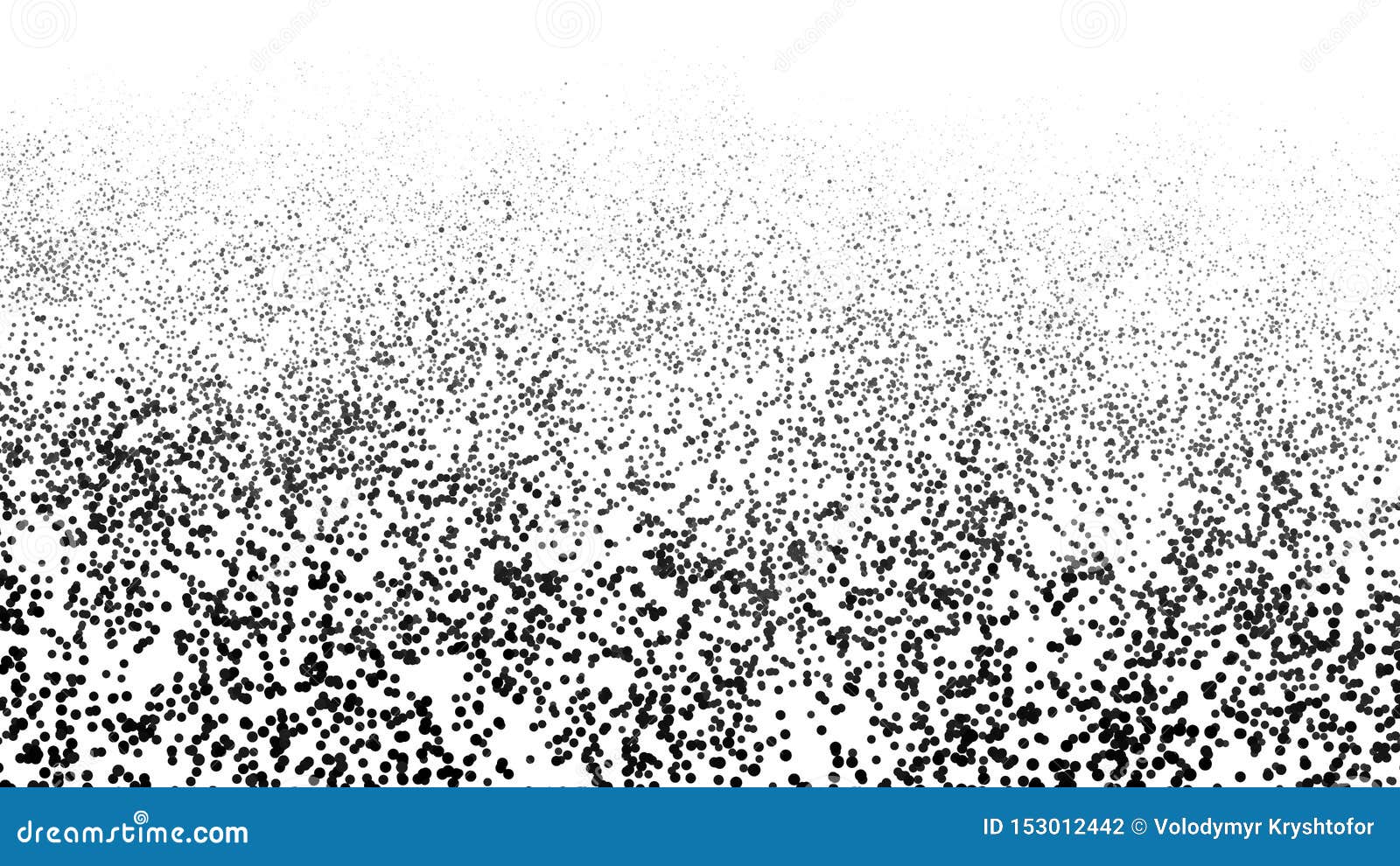 Dust. Gradient Particles on White Background. Many Black Dots. 3d. Big ...