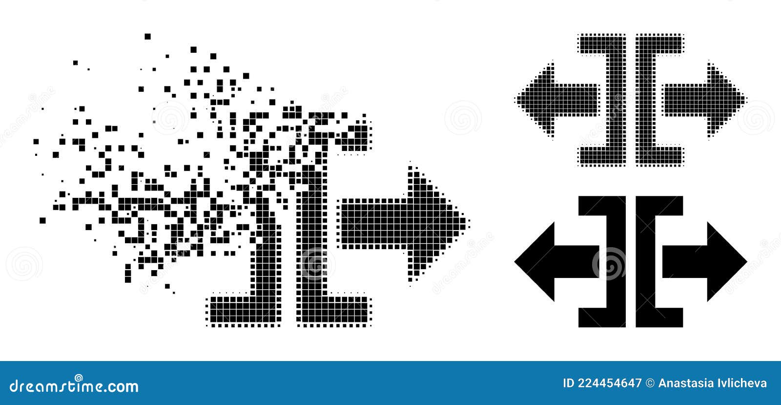 Dust and Halftone Pixelated Divide Horizontal Direction Glyph Stock ...