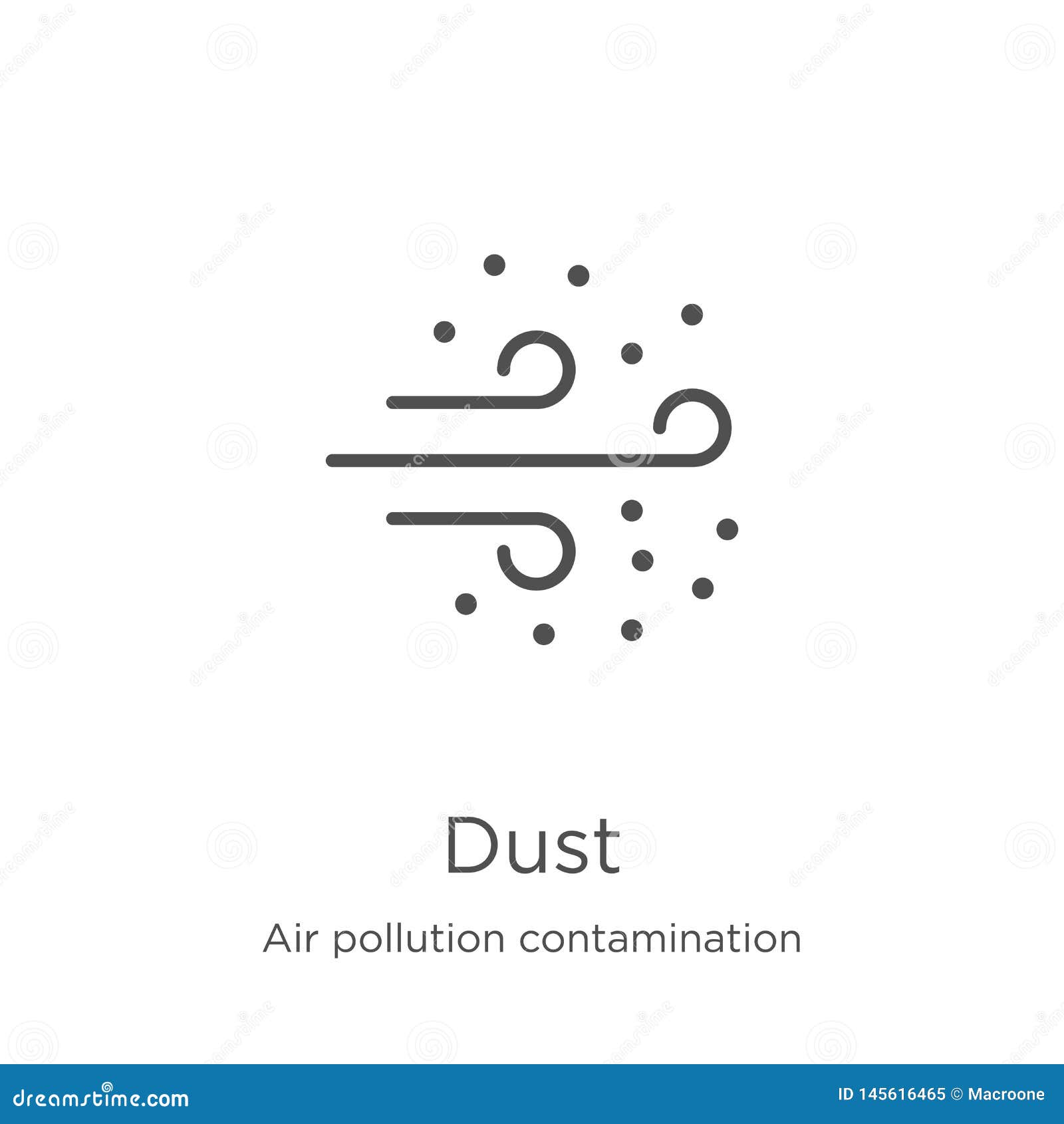 Dust Icon Vector from Air Pollution Contamination Collection. Thin Line ...