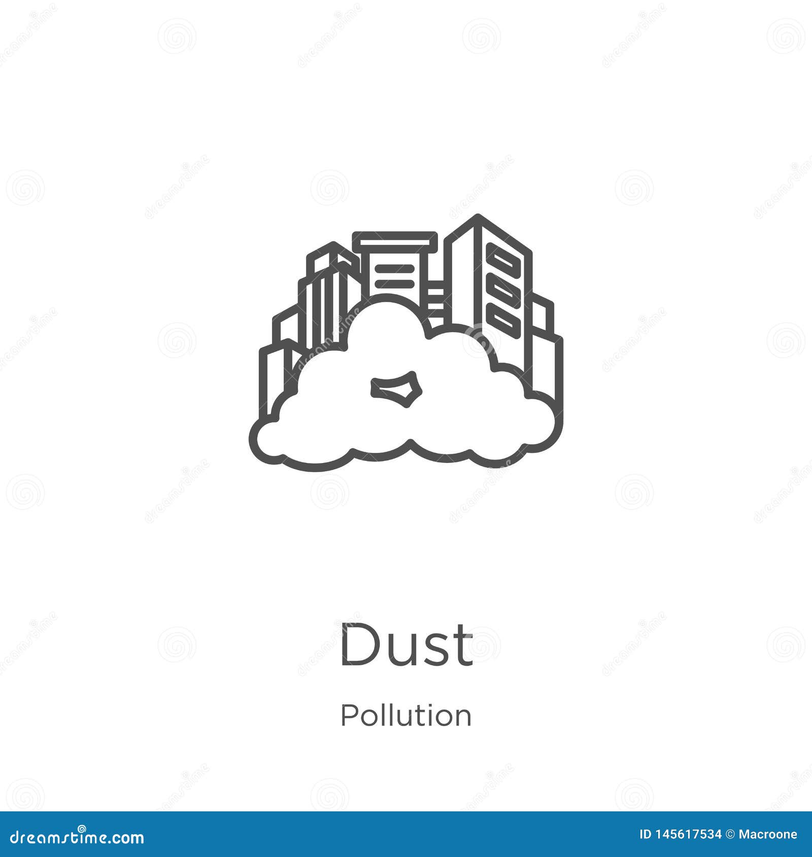 Dust Icon Vector from Pollution Collection. Thin Line Dust Outline Icon ...