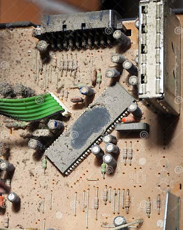 Dust Layer in an Electronic Circuit Board Stock Image - Image of board ...