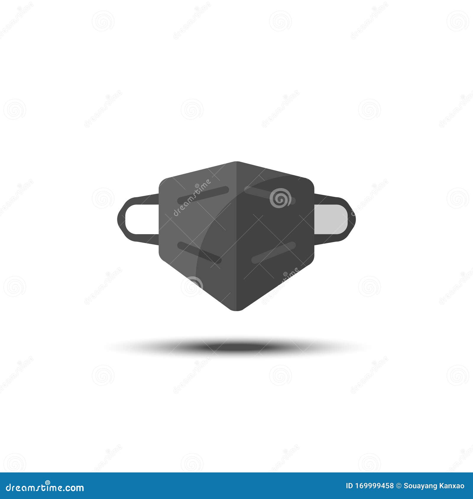 Dust Mask Flat Icon on White Background Stock Illustration ...