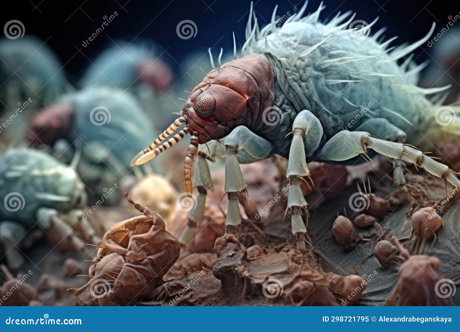 Dust Mite Under the Microscope Stock Illustration - Illustration of ...