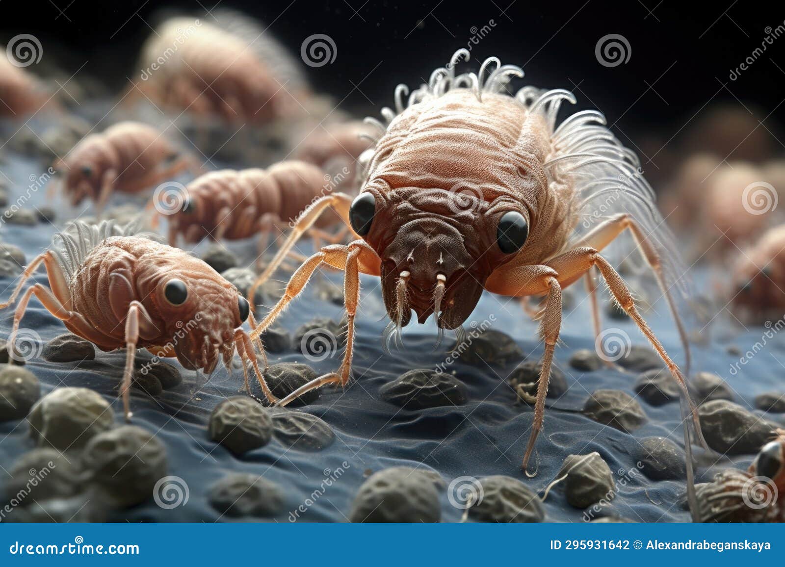 Dust Mite Under the Microscope Stock Illustration - Illustration of ...