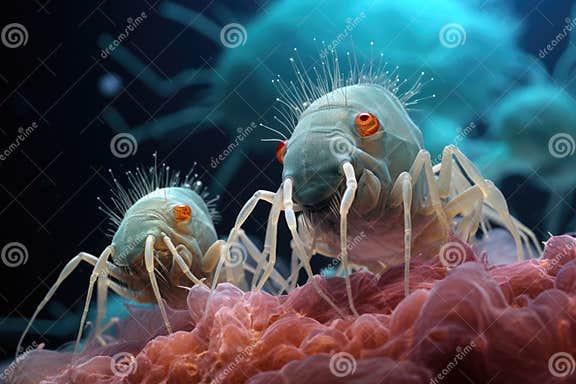 Dust Mite Under the Microscope Stock Illustration - Illustration of ...
