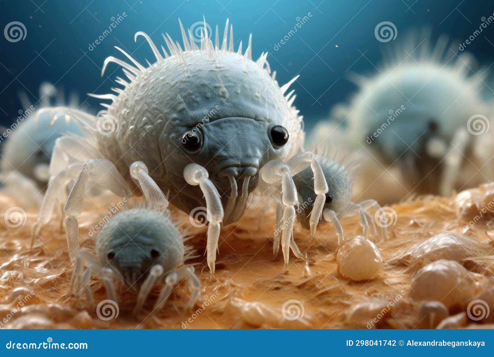 Dust Mite Under the Microscope Stock Illustration - Illustration of ...