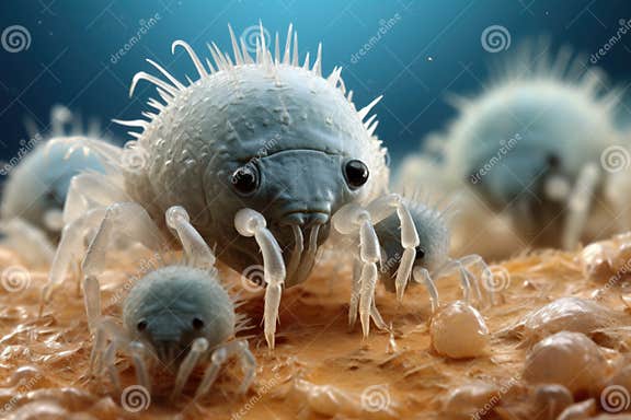 Dust Mite Under the Microscope Stock Illustration - Illustration of ...