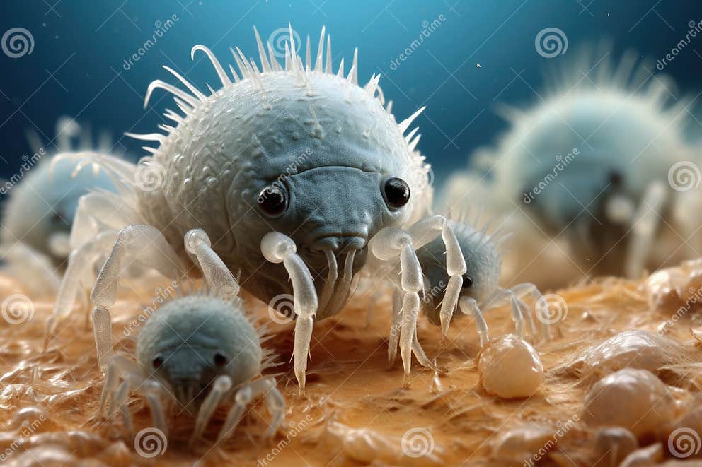 Dust Mite Under the Microscope Stock Illustration - Illustration of ...