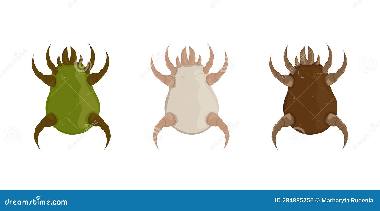 Dust Mites Set Vector Illustration. Microscopic Dangerous Insects Cause ...