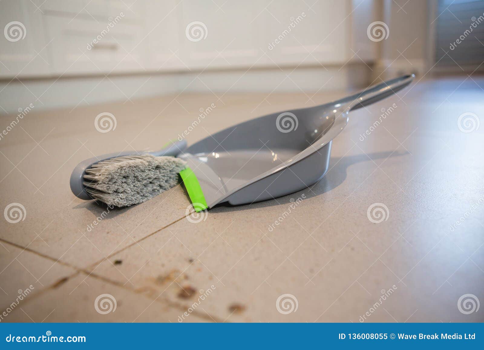 Dust Pan and Brush on a Floor at Home Stock Image - Image of homey ...