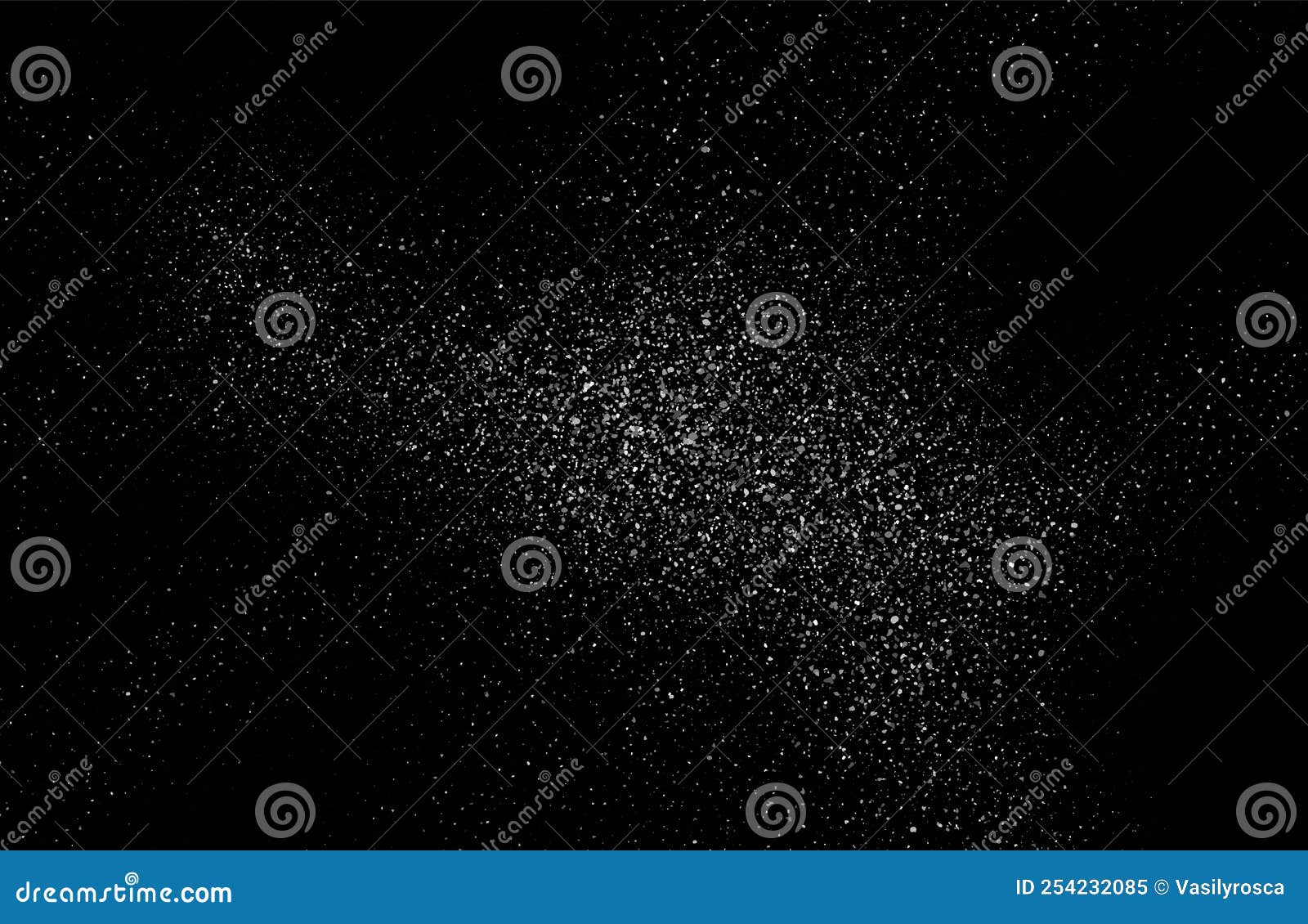Dust Particles Effect Vector Splatter on Black Background Texture. Dust ...