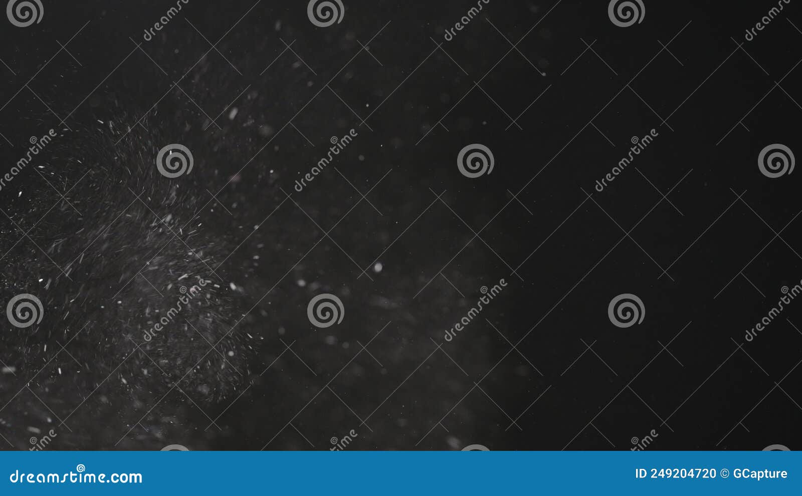 Dust Particles Float in Neutral Light on Black Background Stock Photo ...