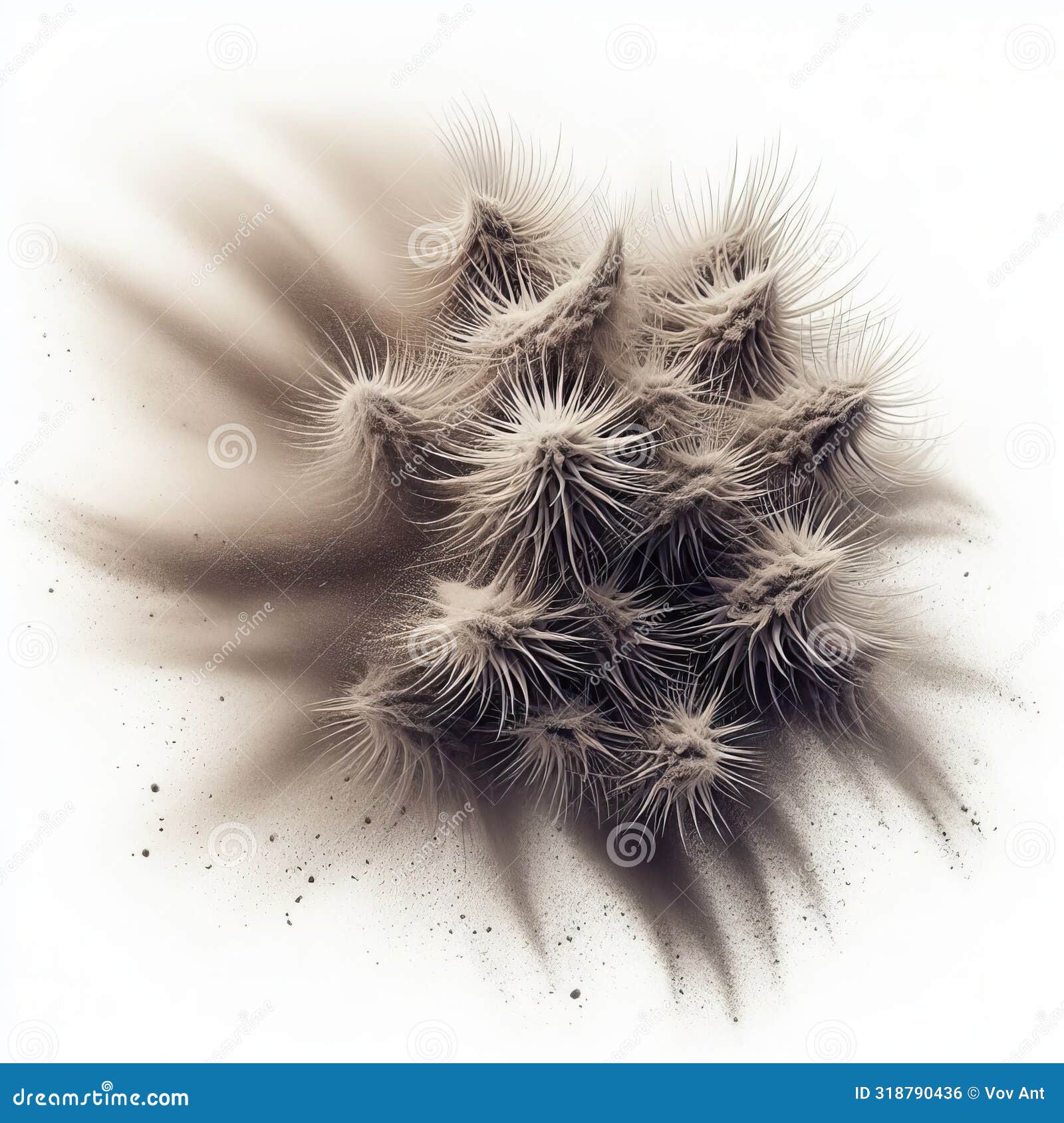 Dust Particles with a Spiky Texture, Resembling Tiny Thorns, is Stock ...