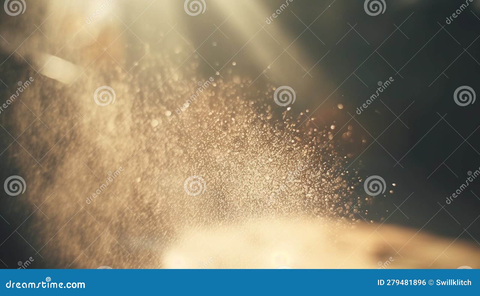 Dust Particles Sprayed by the Wind. Sand on the Ground or Dust on the ...