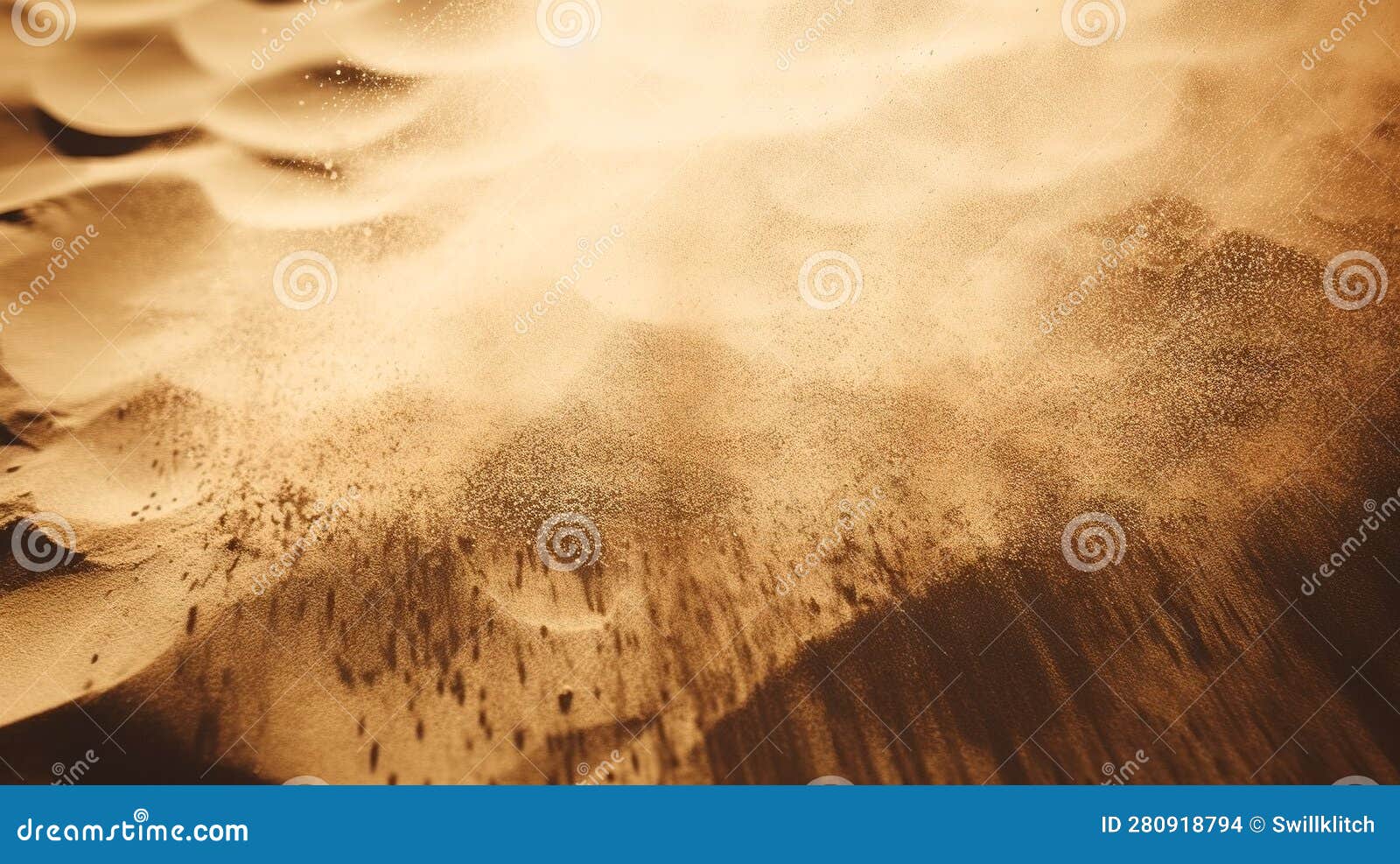 Dust Particles Sprayed by the Wind. Sand on the Ground or Dust on the ...