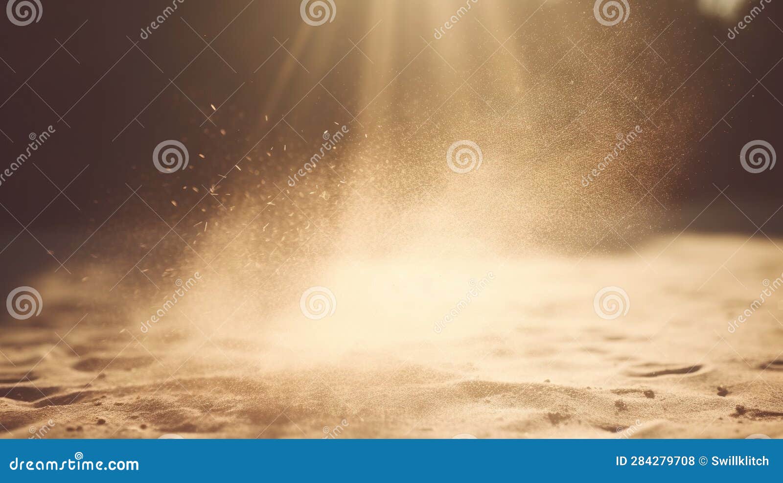 Dust Particles Sprayed by the Wind. Sand on the Ground or Dust on the ...
