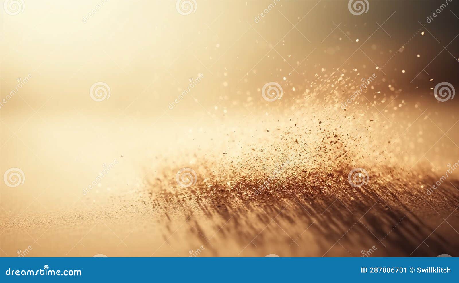 Dust Particles Sprayed by the Wind. Sand on the Ground or Dust on the ...