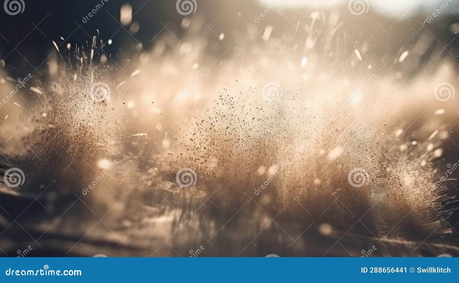 Dust Particles Sprayed by the Wind. Sand on the Ground or Dust on the ...