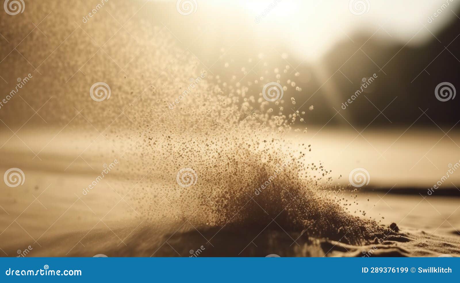 Dust Particles Sprayed by the Wind. Sand on the Ground or Dust on the ...