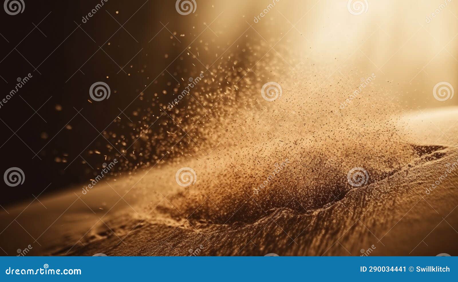 Dust Particles Sprayed by the Wind. Sand on the Ground or Dust on the ...