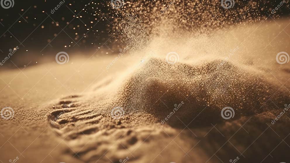 Dust Particles Sprayed by the Wind. Sand on the Ground or Dust on the ...
