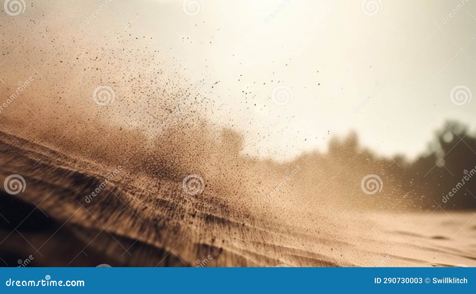 Dust Particles Sprayed by the Wind. Sand on the Ground or Dust on the ...