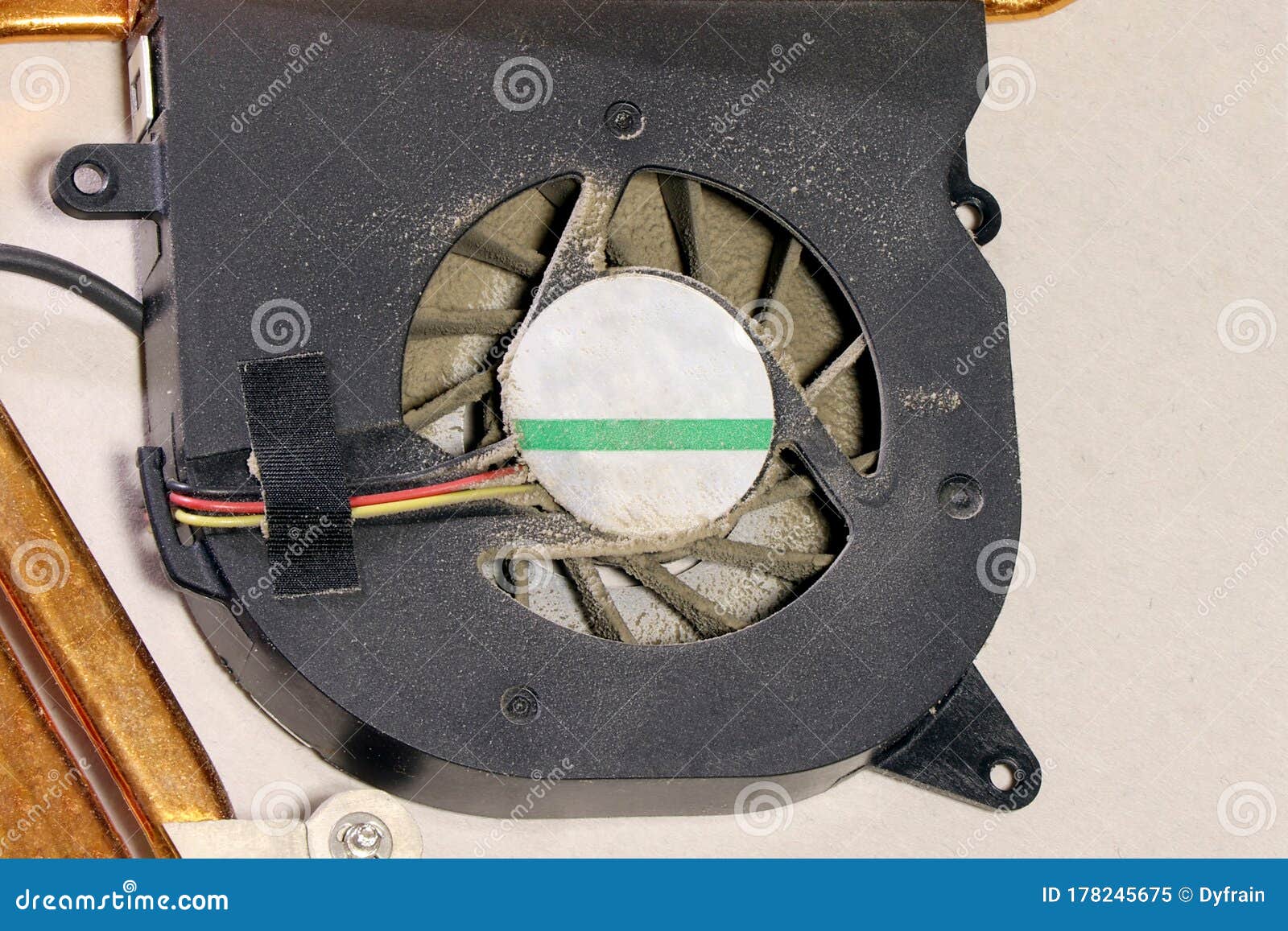 Dust on Pc Processor Cooler. Computer Cleaning.Old Computer System Unit ...