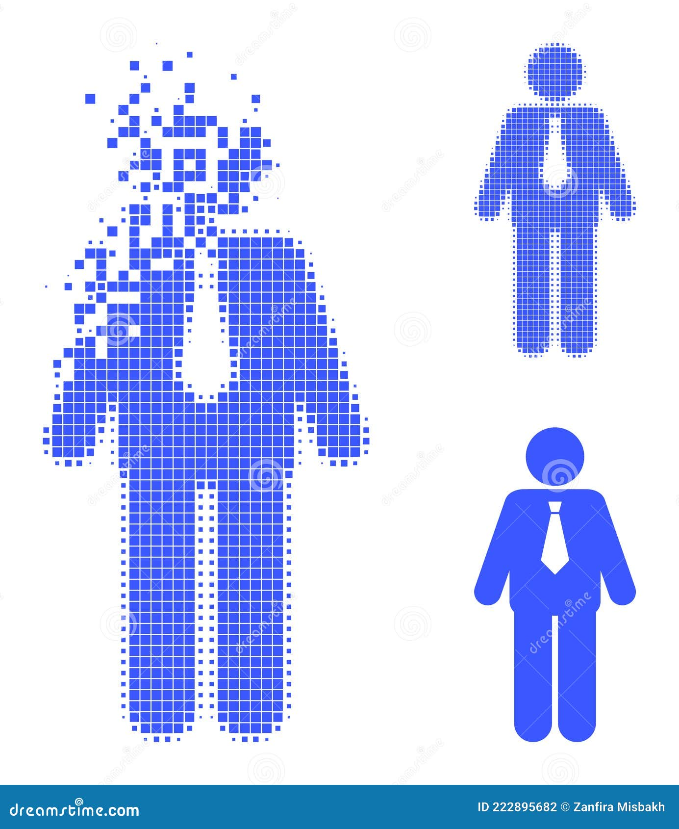 Dust Pixel Groom Icon with Halftone Version Stock Vector - Illustration ...